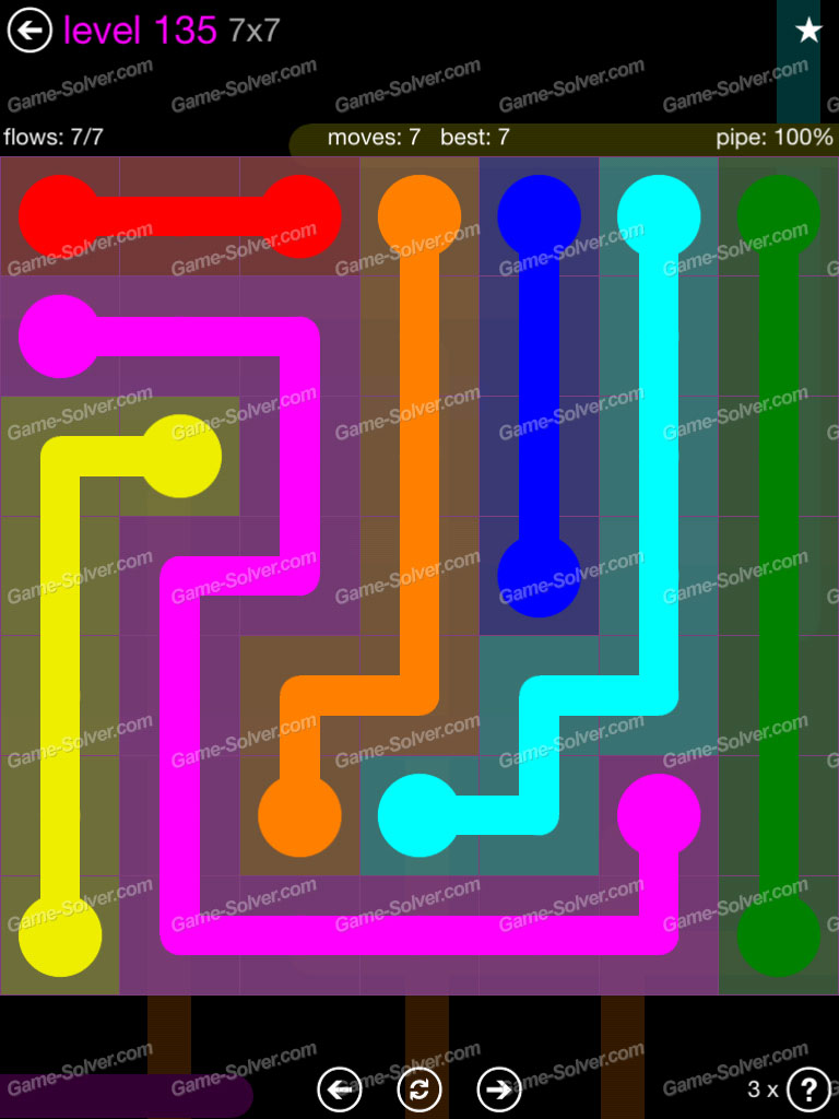 Flow 7x7 Mania Level 135 • Game Solver