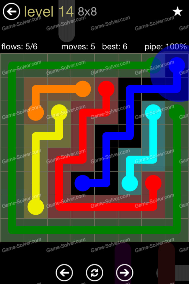 Flow 8x8 Mania Level 14 • Game Solver