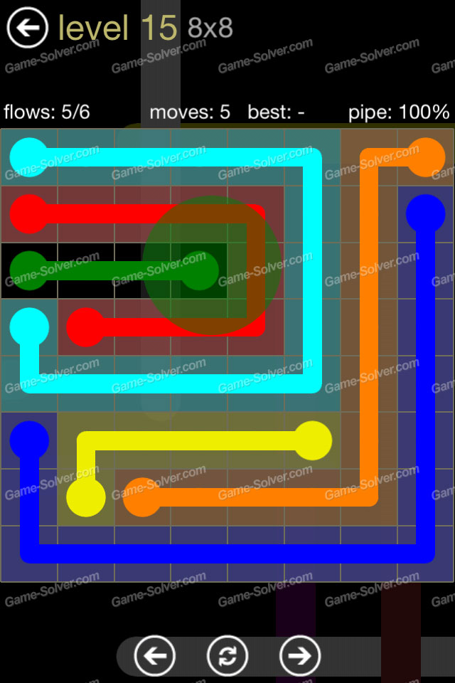Flow 8x8 Mania Level 15 • Game Solver