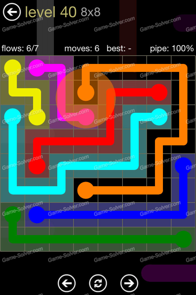 Flow 8x8 Mania Level 40 • Game Solver