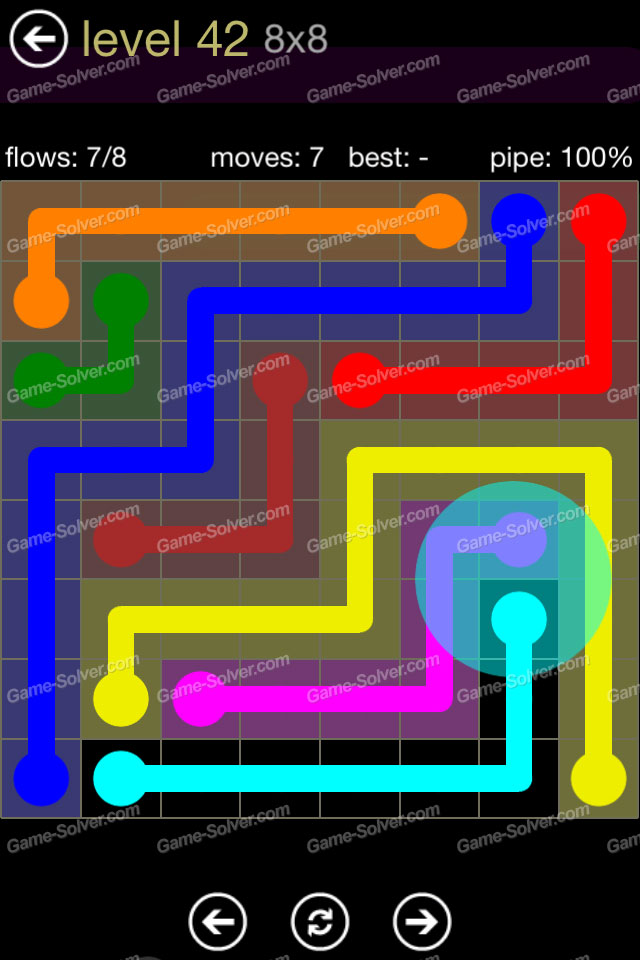 Flow 8x8 Mania Level 42 • Game Solver