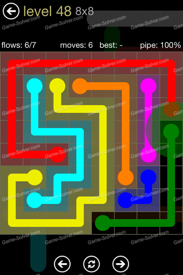 Flow 8x8 Mania Level 48 • Game Solver