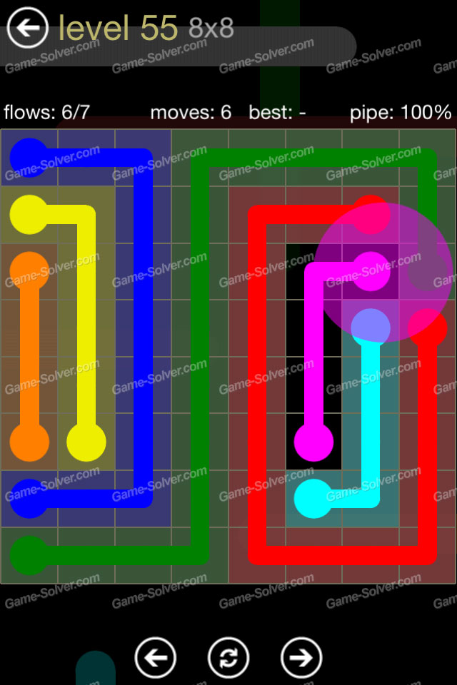 Flow 8x8 Mania Level 55 • Game Solver