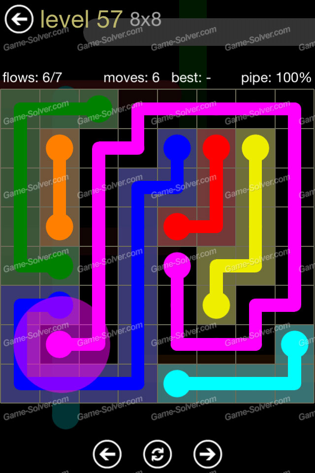 Flow 8x8 Mania Level 57 • Game Solver