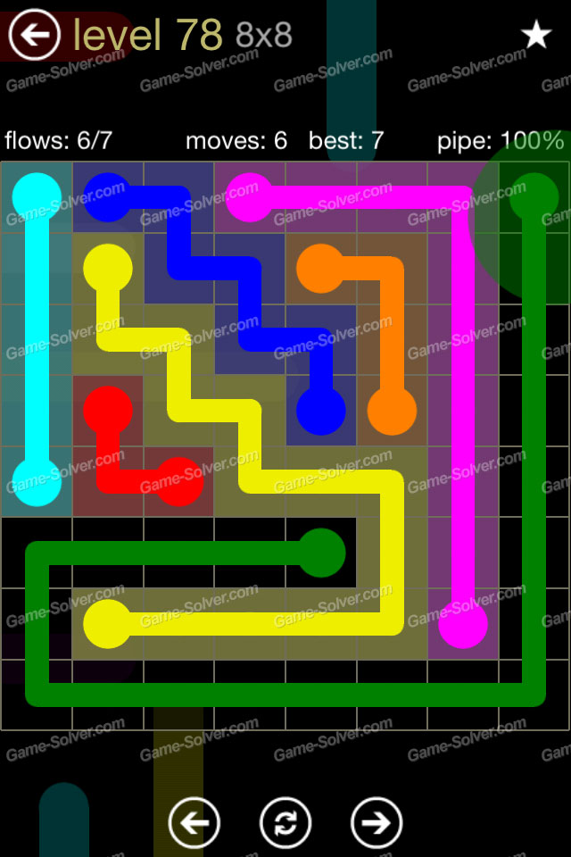 Flow 8x8 Mania Level 78 • Game Solver