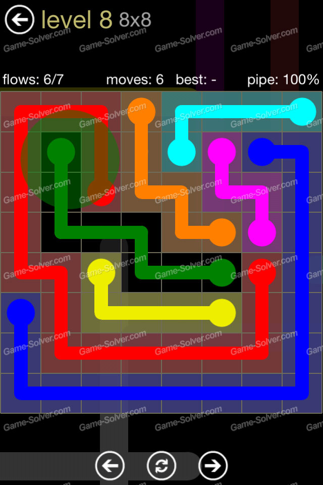 Flow 8x8 Mania Level 8 • Game Solver