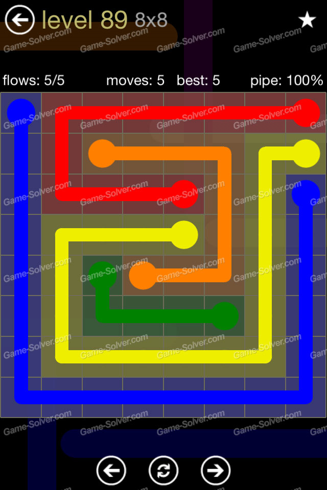 Flow 8x8 Mania Level 89 • Game Solver