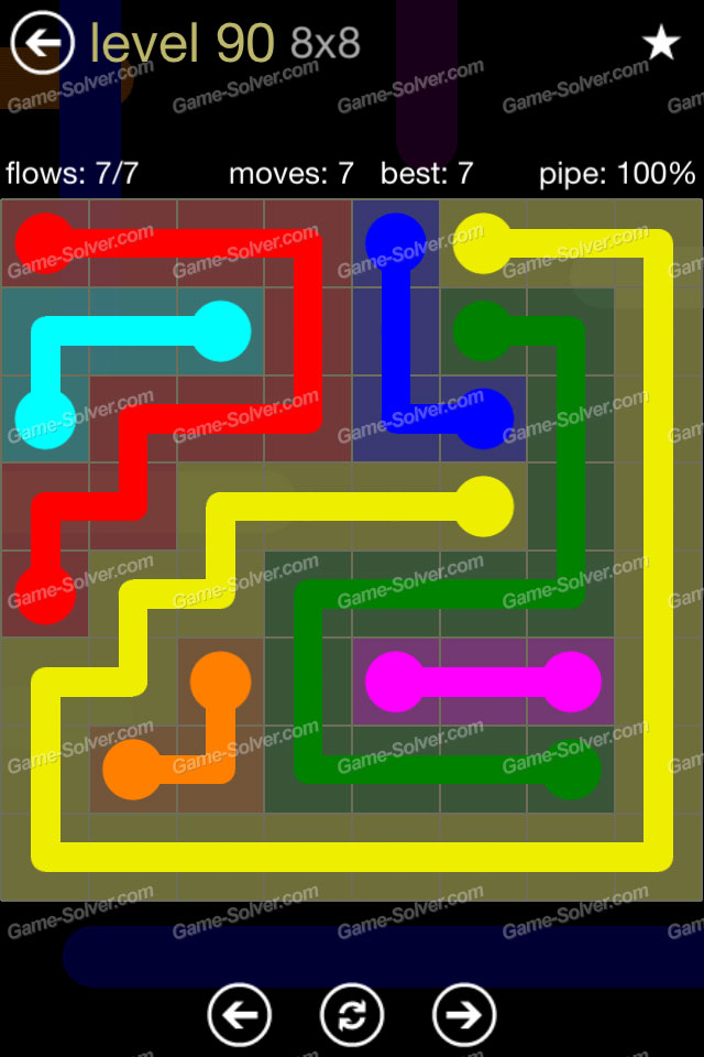 Flow 8x8 Mania Level 90 • Game Solver