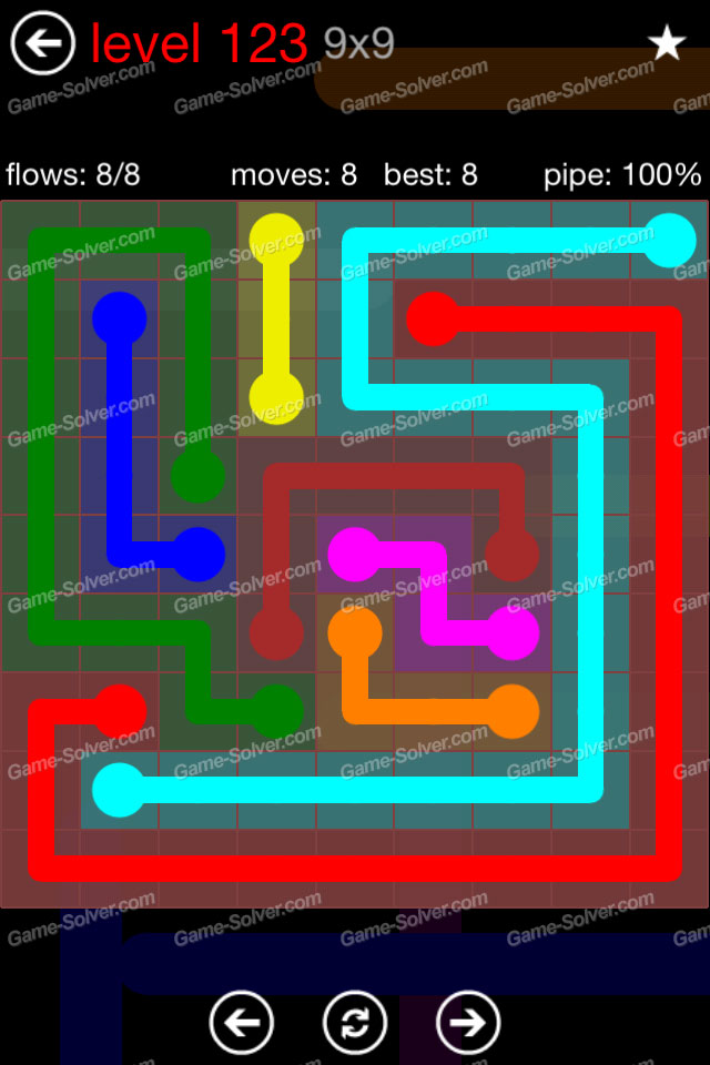 Flow 9x9 Mania Level 123 • Game Solver