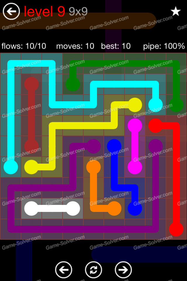 Flow 9x9 Mania Level 9 • Game Solver