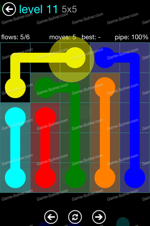 Flow Blue Pack 5x5 Level 11 • Game Solver