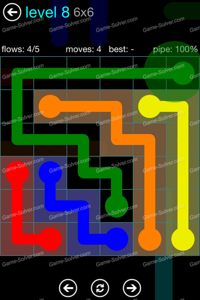 Flow Blue Pack 6x6 Level 8 • Game Solver