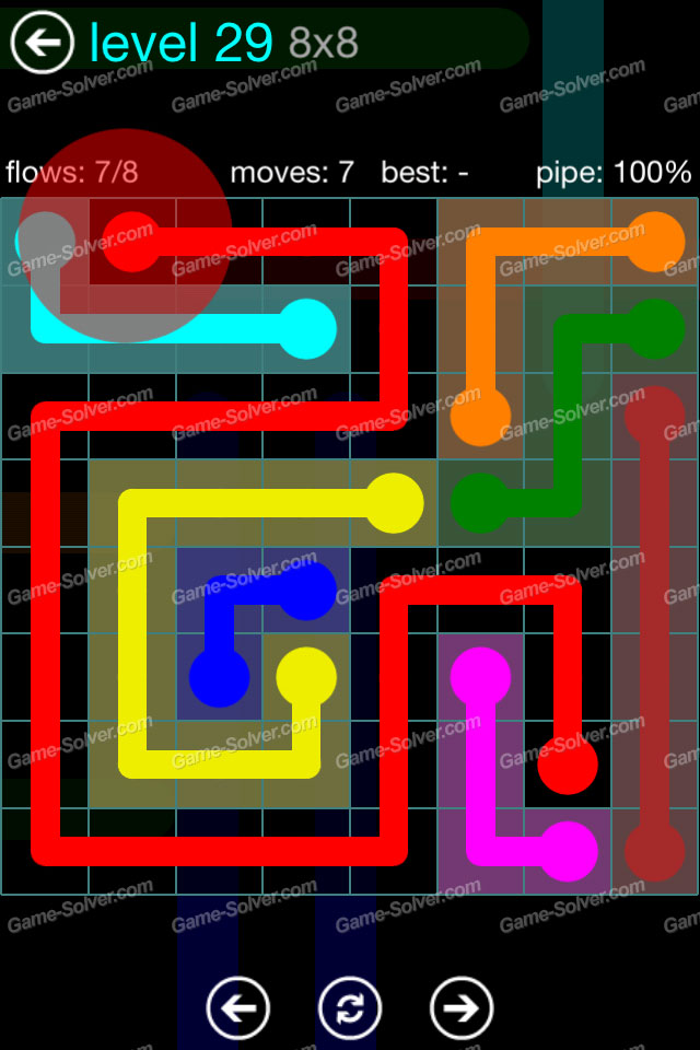 Flow Blue Pack 8x8 Level 29 • Game Solver