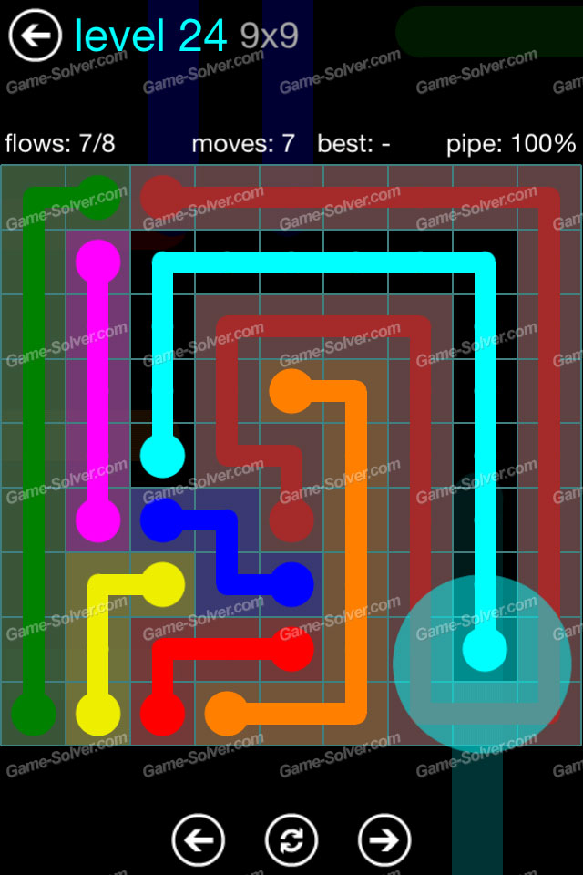 Flow Blue Pack 9x9 Level 25 • Game Solver