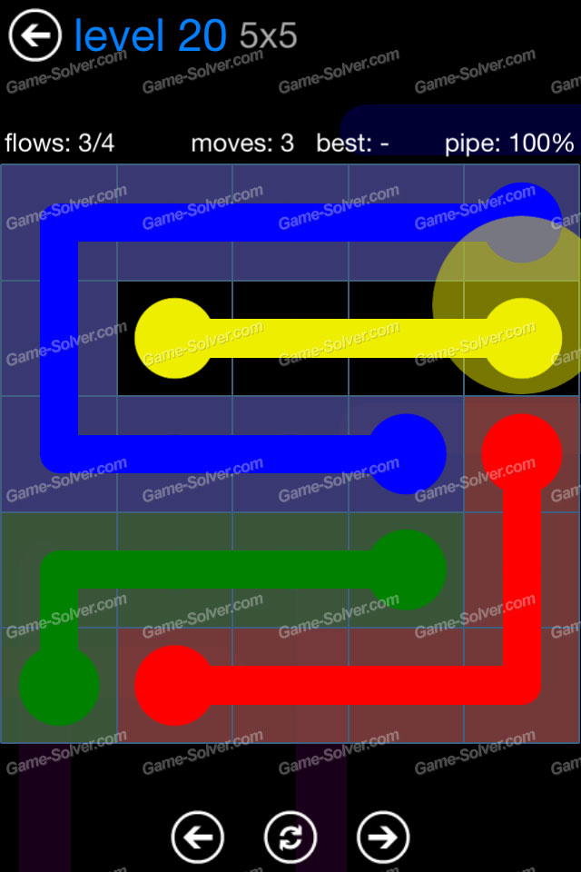Flow Bonus Pack 5x5 Level 20 • Game Solver