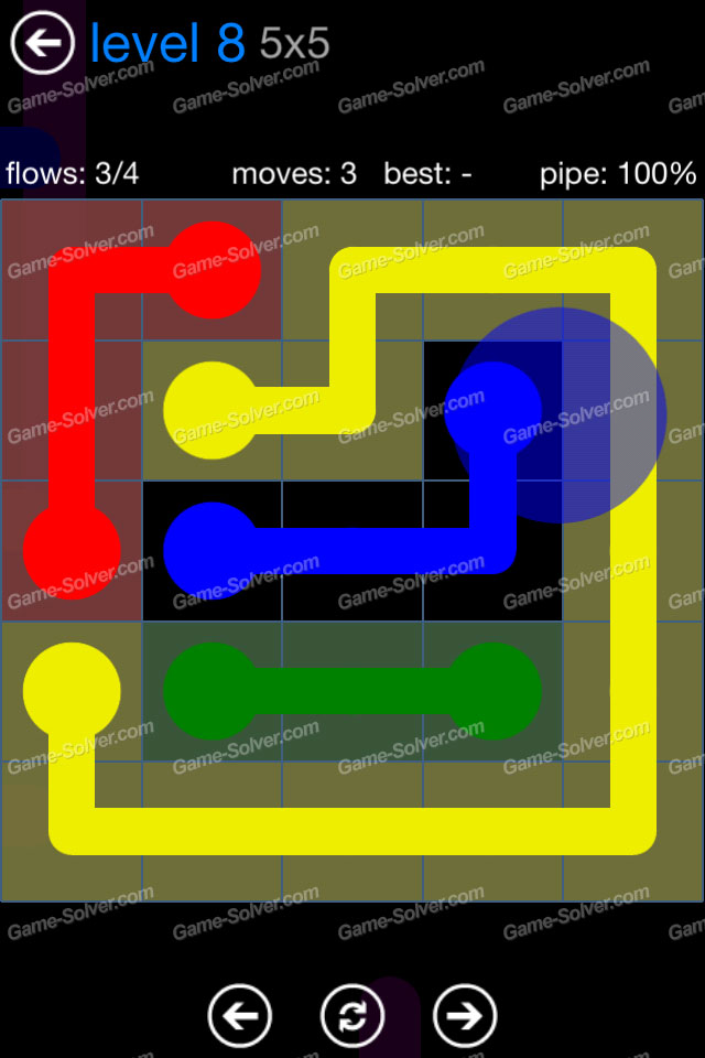 Flow Bonus Pack 5x5 Level 8 • Game Solver