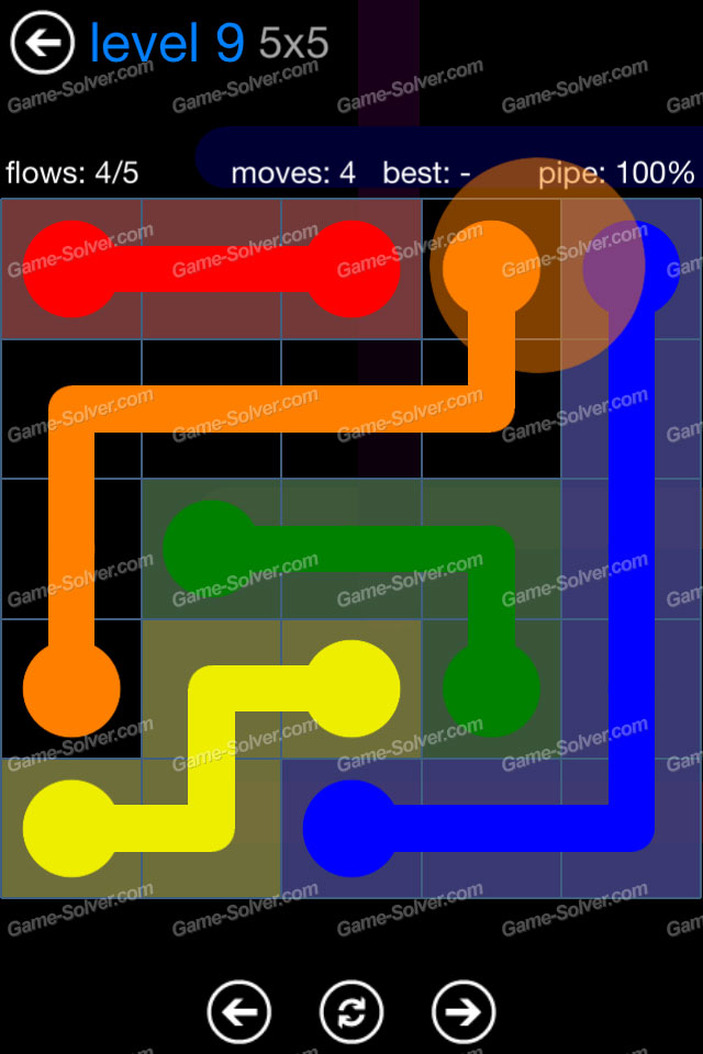 Flow Bonus Pack 5x5 Level 9 • Game Solver