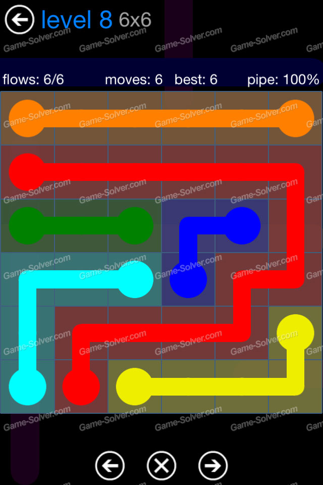 Flow Bonus Pack 6x6 Level 8 • Game Solver