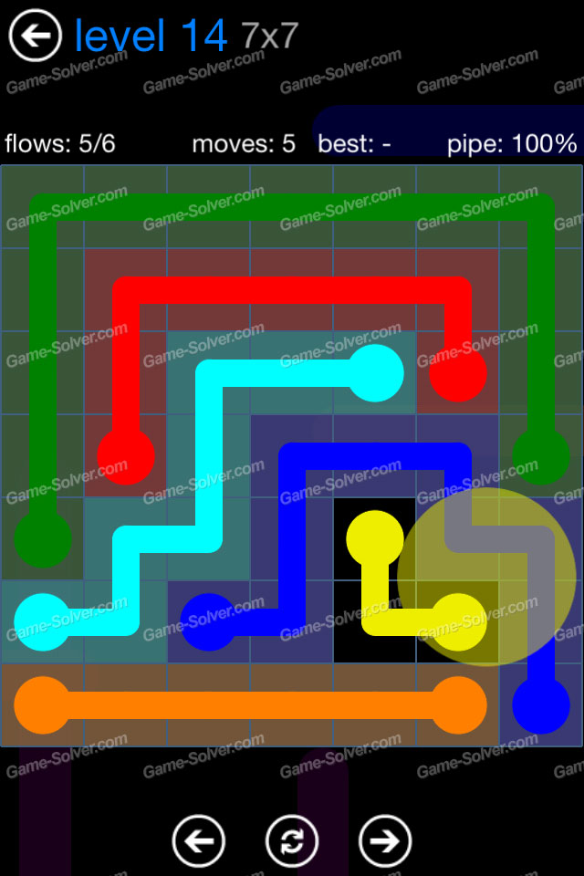 Flow Bonus Pack 7x7 Level 14 • Game Solver