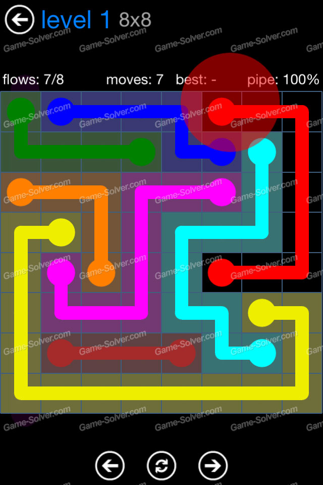 Flow Bonus Pack 8x8 Level 1 • Game Solver