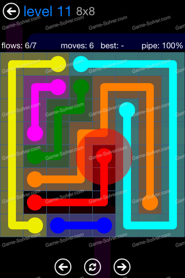 Flow Bonus Pack 8x8 Level 11 • Game Solver
