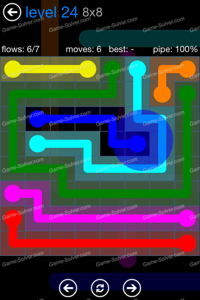 Flow Bonus Pack 8x8 Level 24 • Game Solver