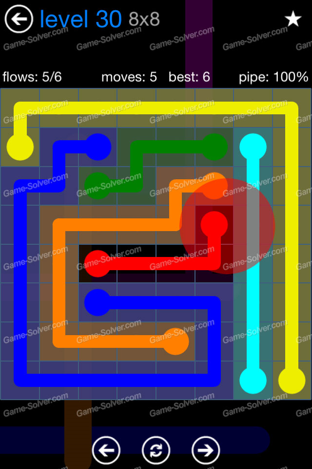 Flow Bonus Pack 8x8 Level 30 • Game Solver
