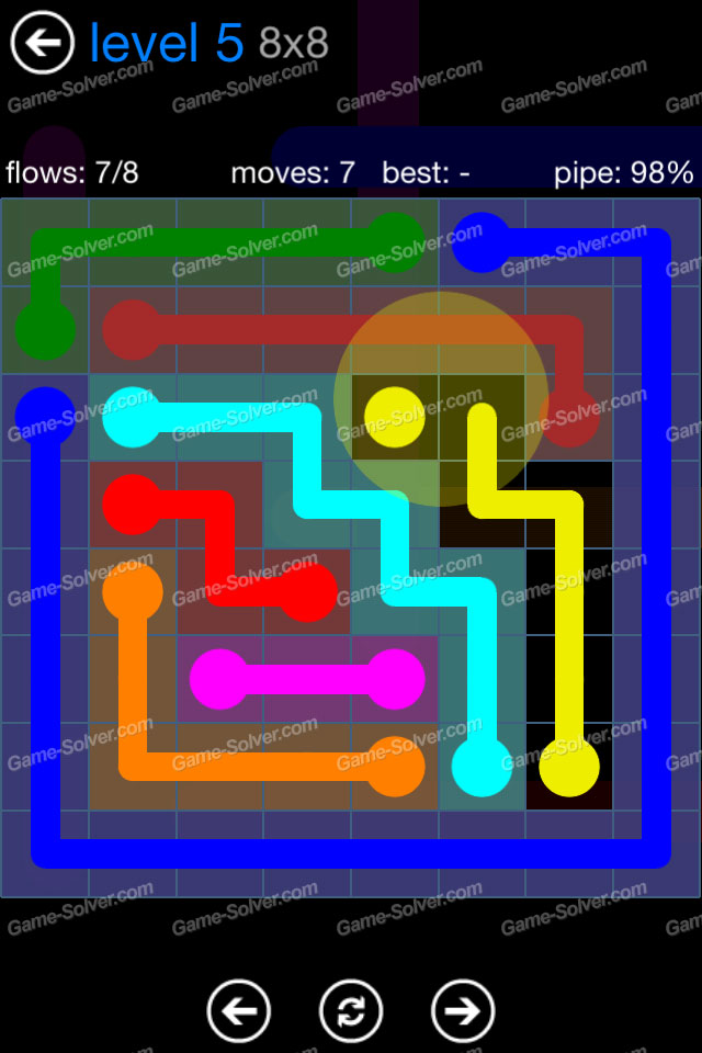 Flow Bonus Pack 8x8 Level 5 • Game Solver
