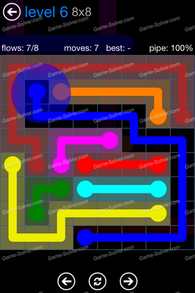 Flow Bonus Pack 8x8 Level 7 • Game Solver