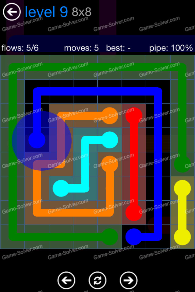 Flow Bonus Pack 8x8 Level 9 • Game Solver