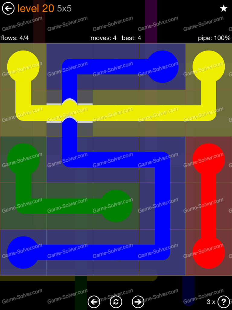 Flow Bridge Pack 5x5 Level 20 • Game Solver