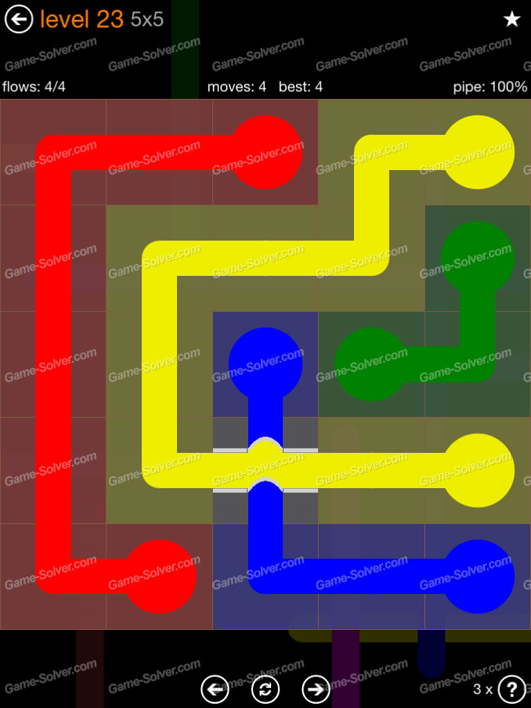 Flow Bridge Pack 5x5 Level 23 • Game Solver