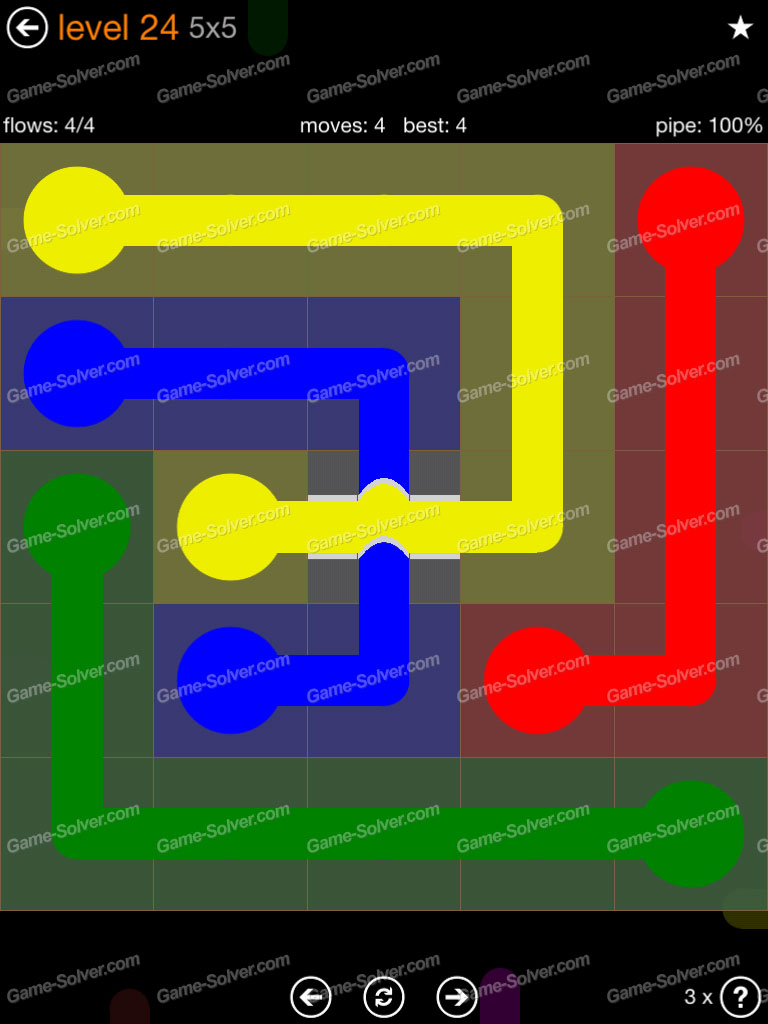 Flow Bridge Pack 5x5 Level 24 • Game Solver