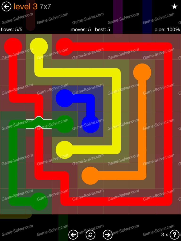 Flow Bridge Pack 7x7 Level 3 • Game Solver