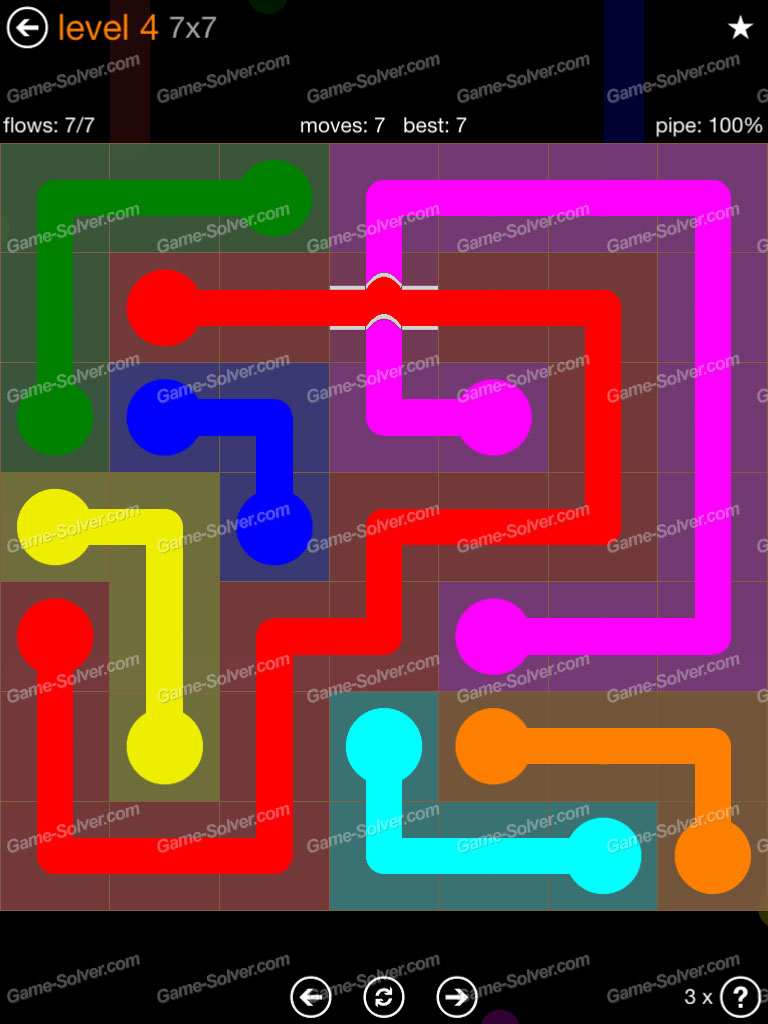 Flow Bridge Pack 7x7 Level 4 • Game Solver
