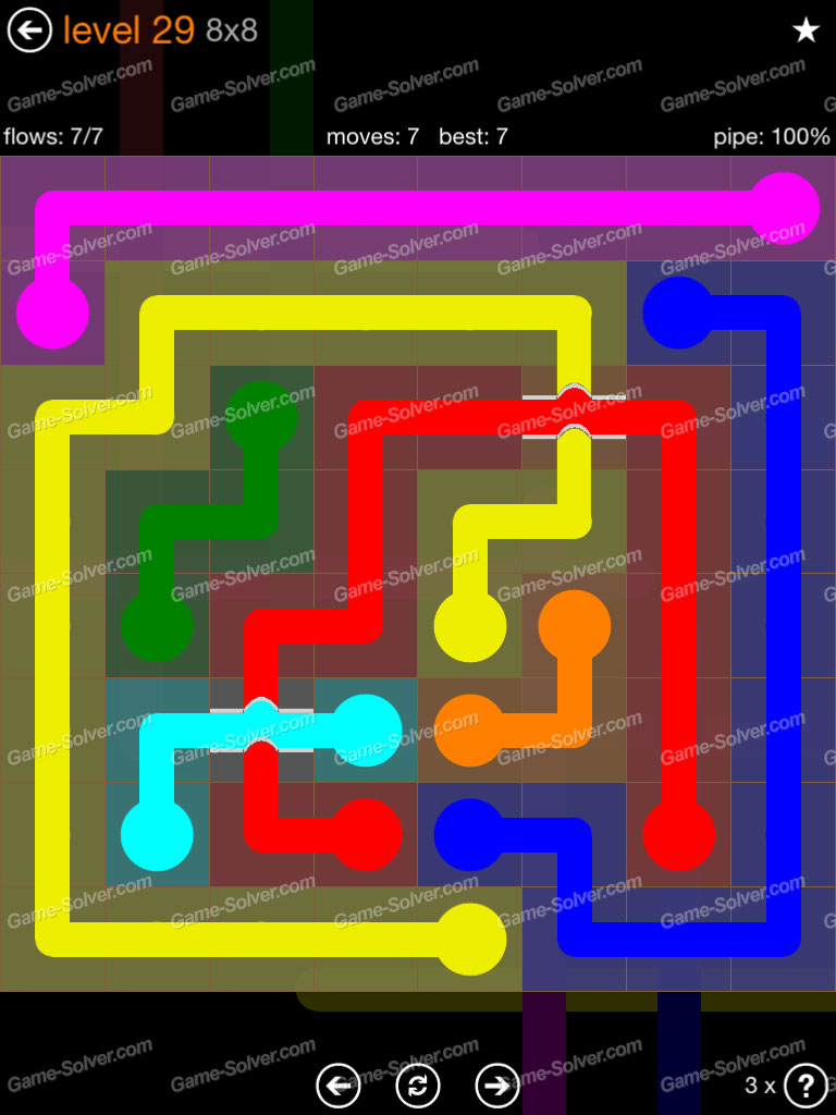 Flow Bridge Pack 8x8 Level 29 • Game Solver