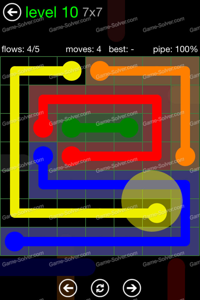 Flow Green Pack 7x7 Level 10 • Game Solver