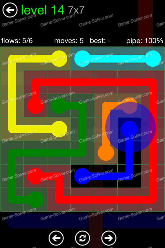 Flow Green Pack 7x7 Level 14 • Game Solver