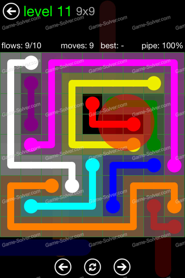 Flow Green Pack 9x9 Level 11 • Game Solver