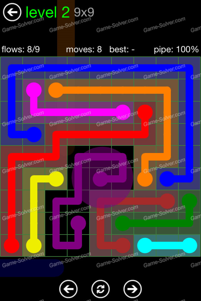 Flow Green Pack 9x9 Level 2 • Game Solver