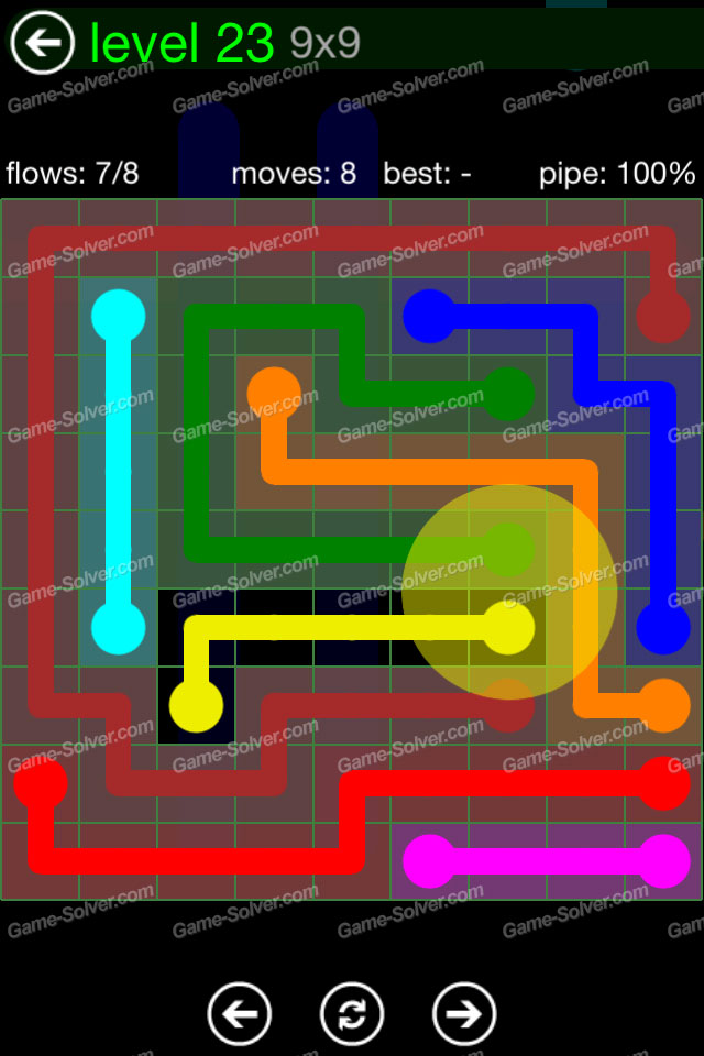 Flow Green Pack 9x9 Level 23 • Game Solver