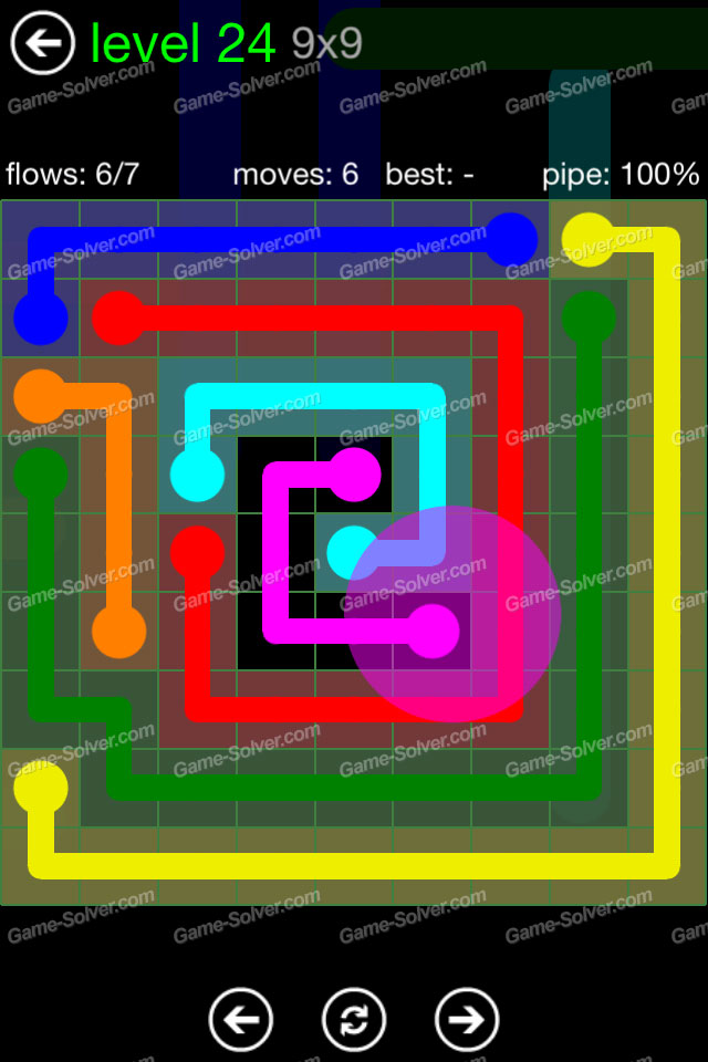 Flow Green Pack 9x9 Level 24 • Game Solver