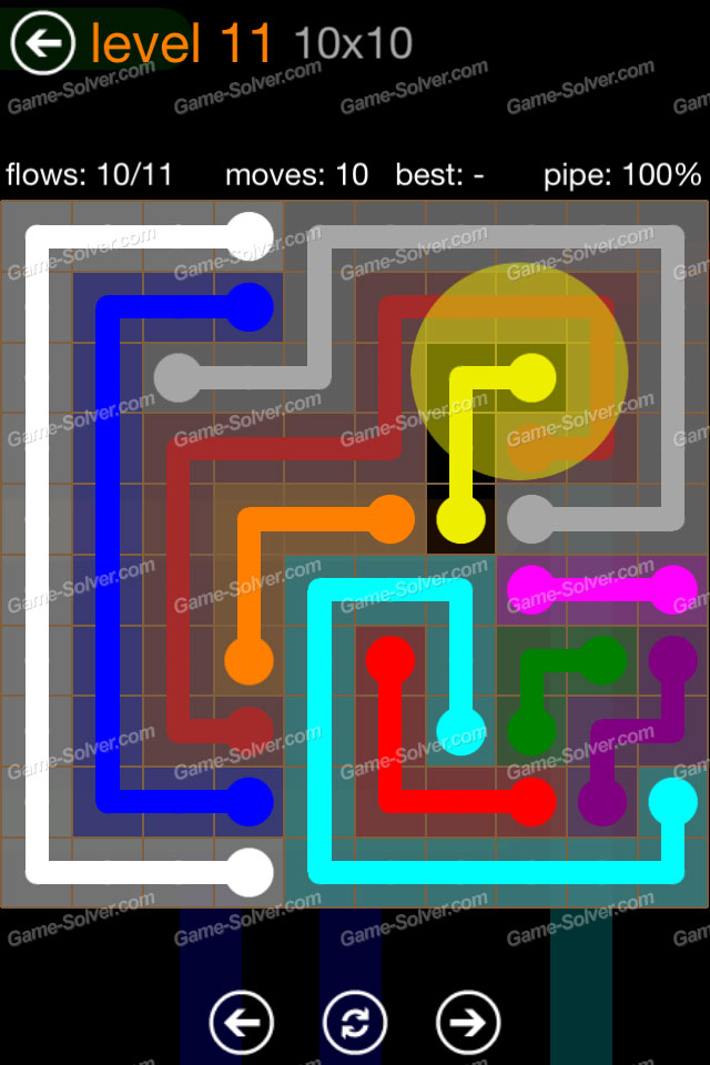 Flow Jumbo Pack 10x10 Level 11 • Game Solver
