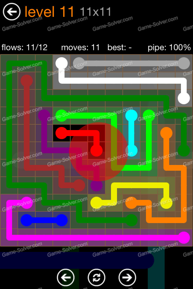 Flow Jumbo Pack 11x11 Level 11 • Game Solver