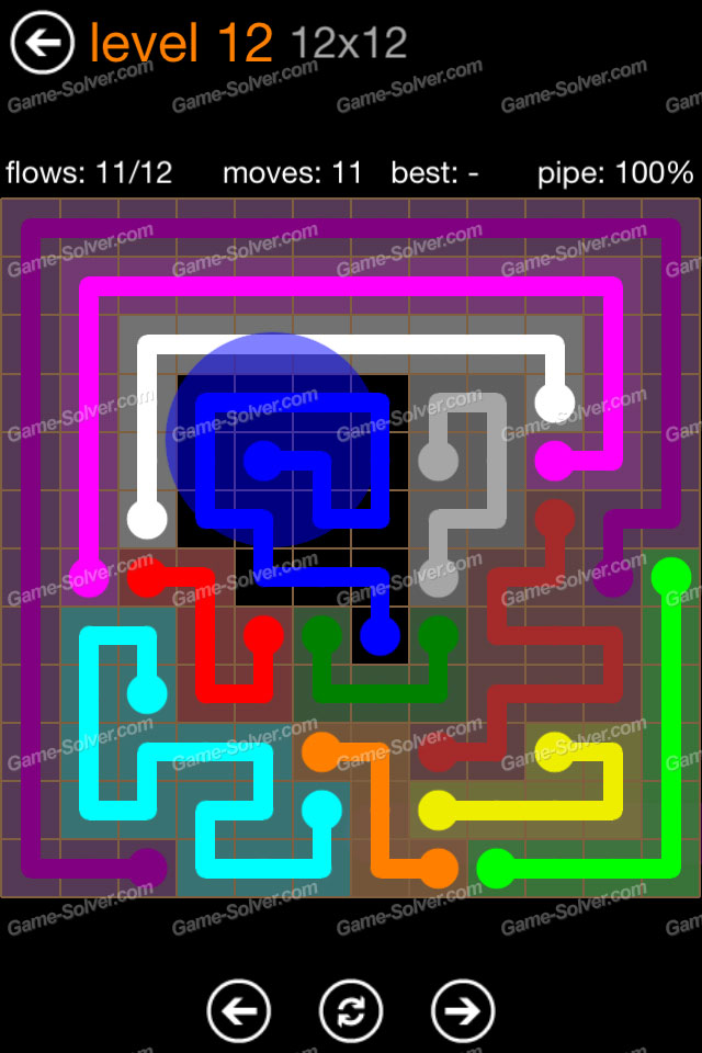 Flow Jumbo Pack 12x12 Level 12 • Game Solver