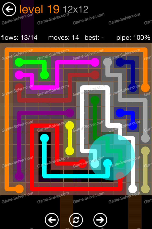 Flow Jumbo Pack 12x12 Level 19 • Game Solver