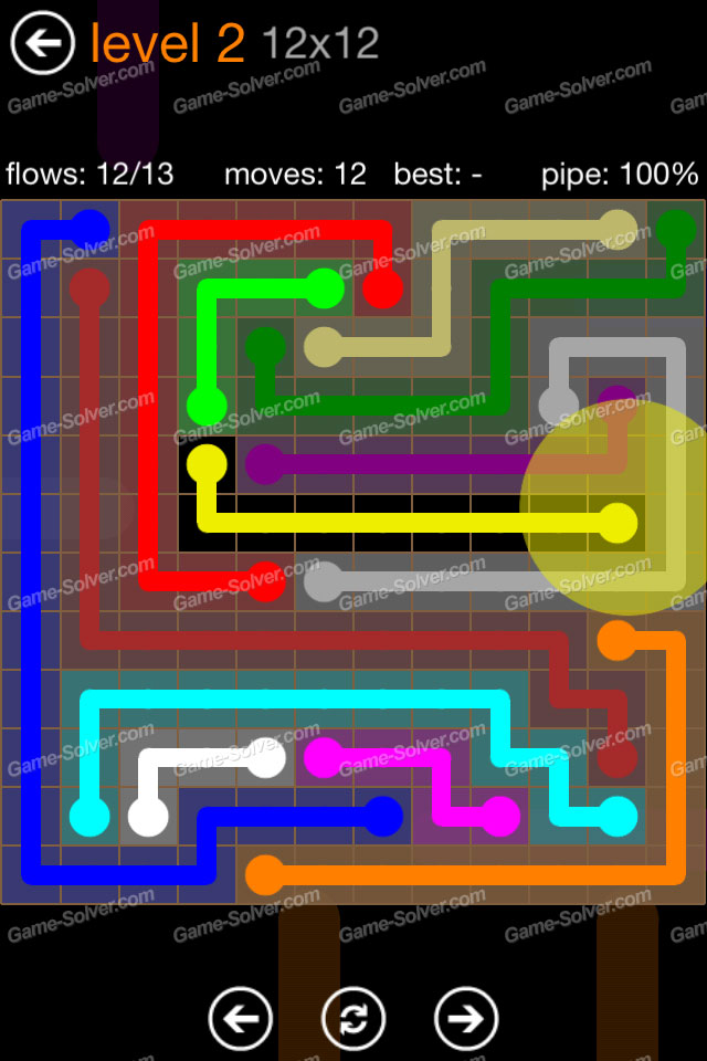 Flow Jumbo Pack 12x12 Level 2 • Game Solver