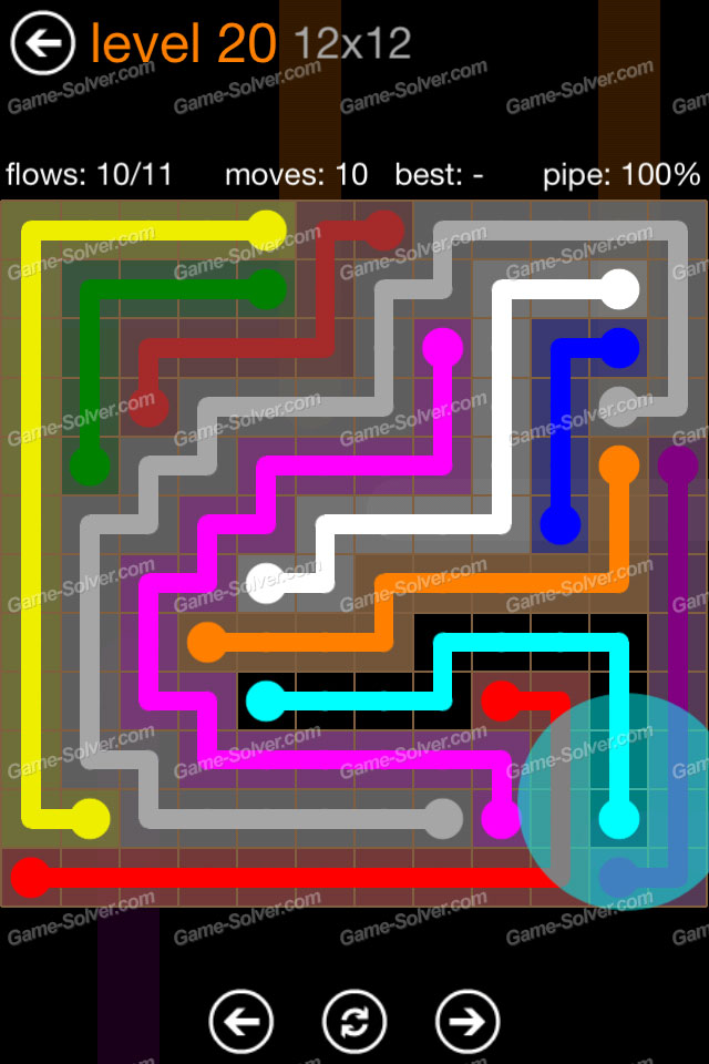 Flow Jumbo Pack 12x12 Level 20 • Game Solver