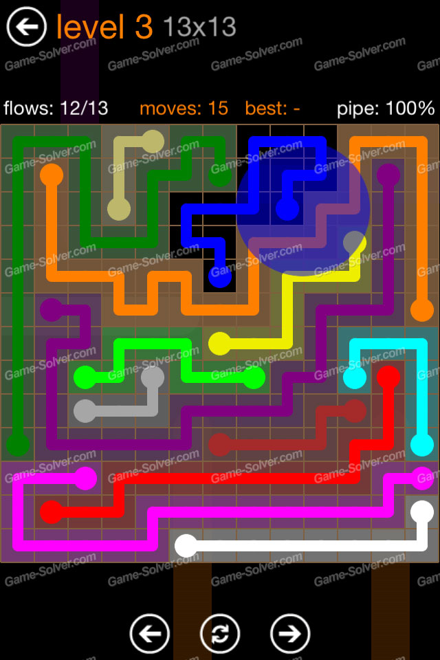 Flow Jumbo Pack 13x13 Level 3 • Game Solver