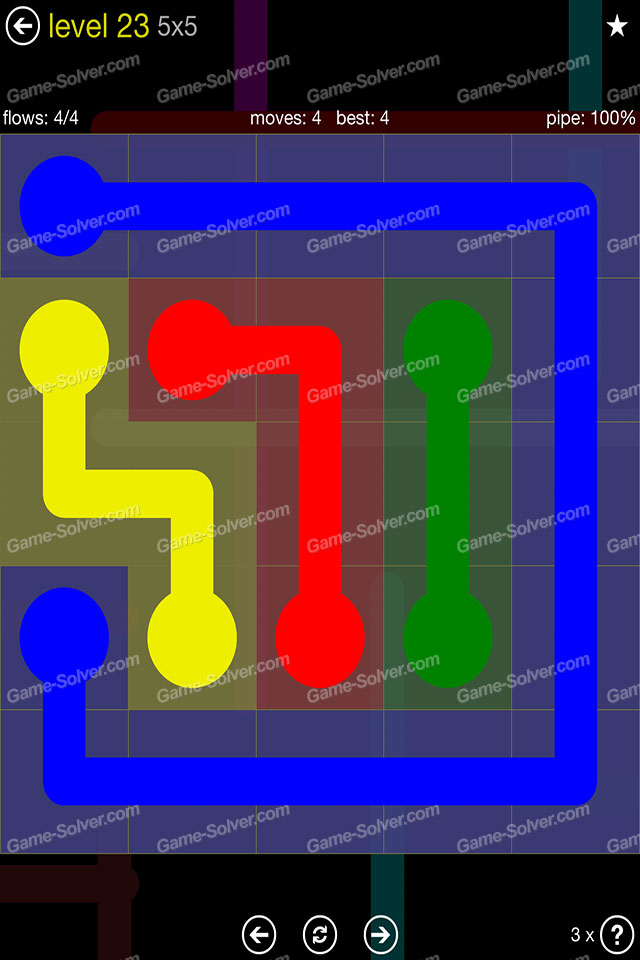 Flow Kids Pack 5x5 Level 23 • Game Solver